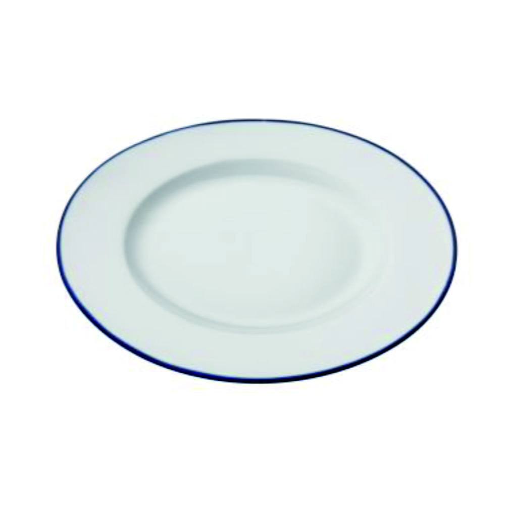 Blue Rim Porcelain Wide Rim Plate, 20cm/8inch - Sunnex Products Ltd.